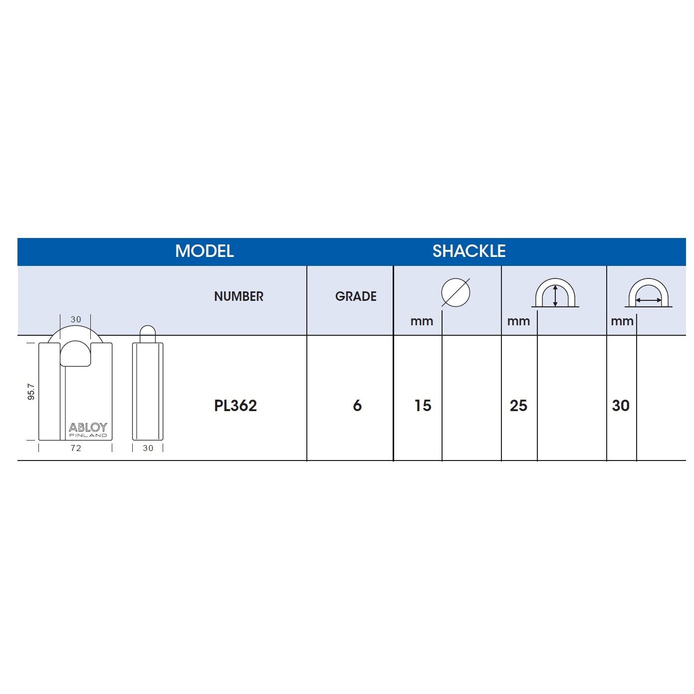 ABLOY PL362 Λουκέτο ατσάλινο, με ενίσχυση & κλειδί ασφαλείας