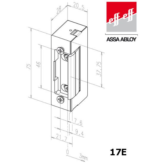 Eff Eff 17E Ηλεκτρικό κυπρί για θωρακισμένη πόρτα
