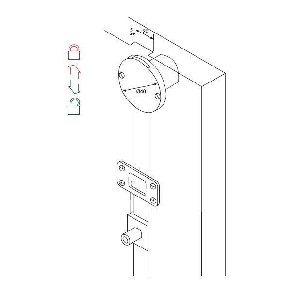 BMB 1201.100 Κλειδαριά συρταριέρας πλαϊνή (μονοκόμματη γλώσσα)