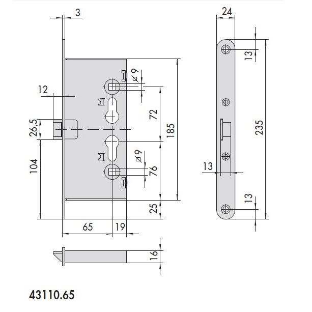 CISA 43110 Κλειδαριά για πόρτες πυρασφαλείας, με λειτουργία πανικού
