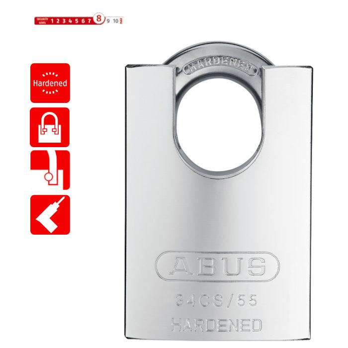 ABUS 34CS/55 Λουκέτο ατσάλινο, με πλαϊνή ενίσχυση