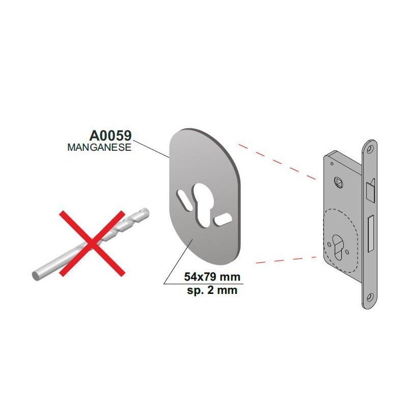 Disec A0059 Πλάκα μαγγανίου, για κλειδαριές κυλίνδρου