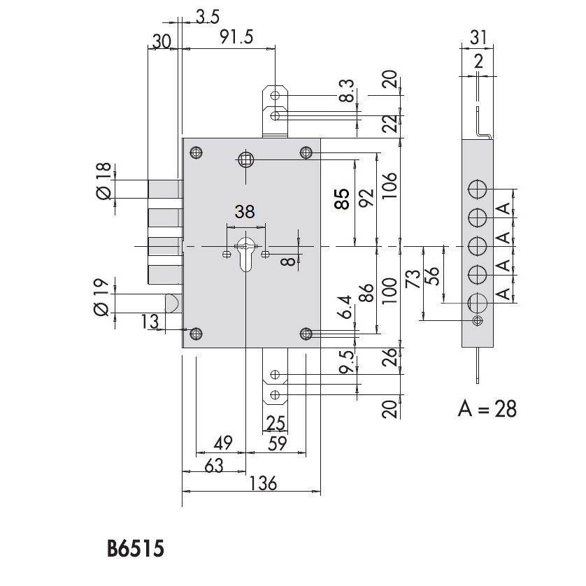 CISA B6515 Revolution Pro Κλειδαριά θωρακισμένης κυλίνδρου, για ...